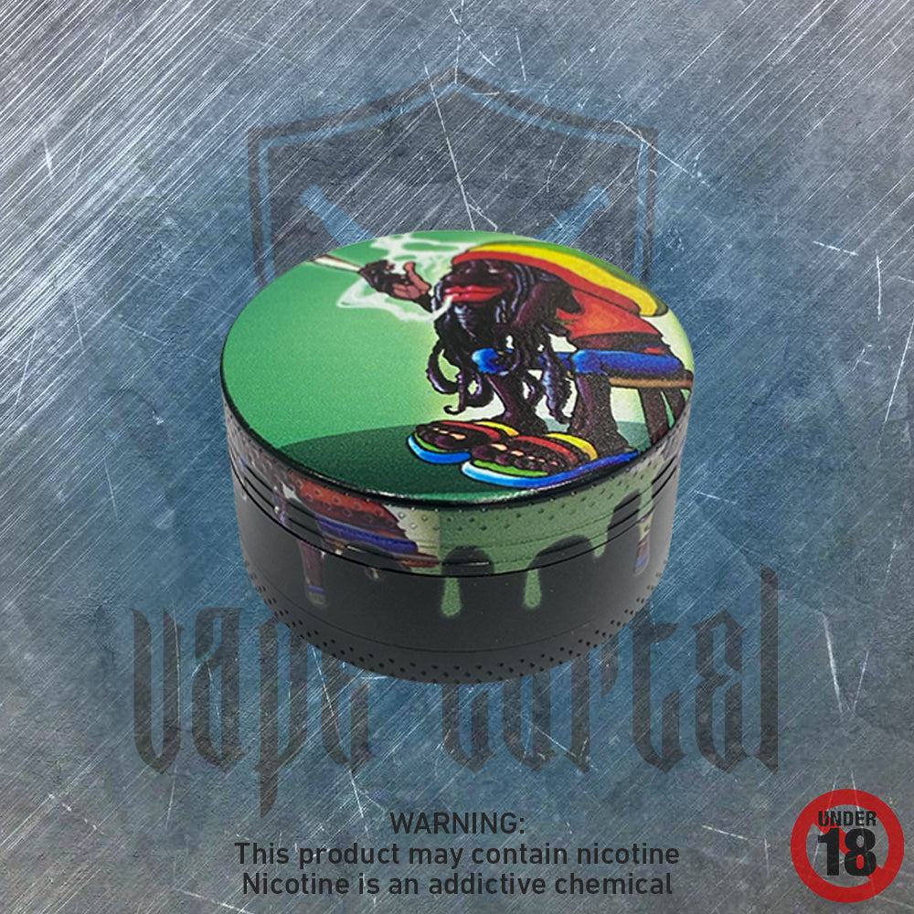 48mm 3 Pc Rasta Grinder – VAPE CARTEL